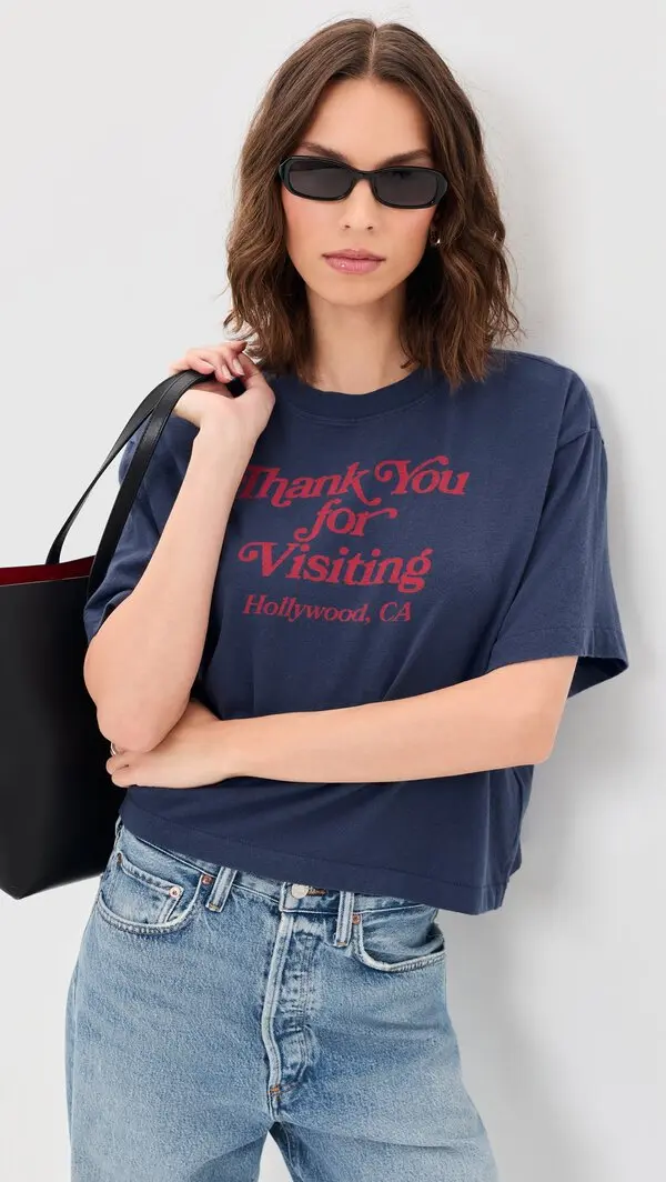 Madewell The Boxy Crop Tee In Vintage Jersey Graphic Print T-Shirt